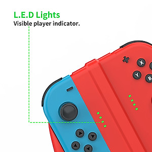 Switch Joycons Detchable Grip Compatible with Nintendo Switch/Switch OLED JoyCons Controllers,Nintendo switch accessories-Red
