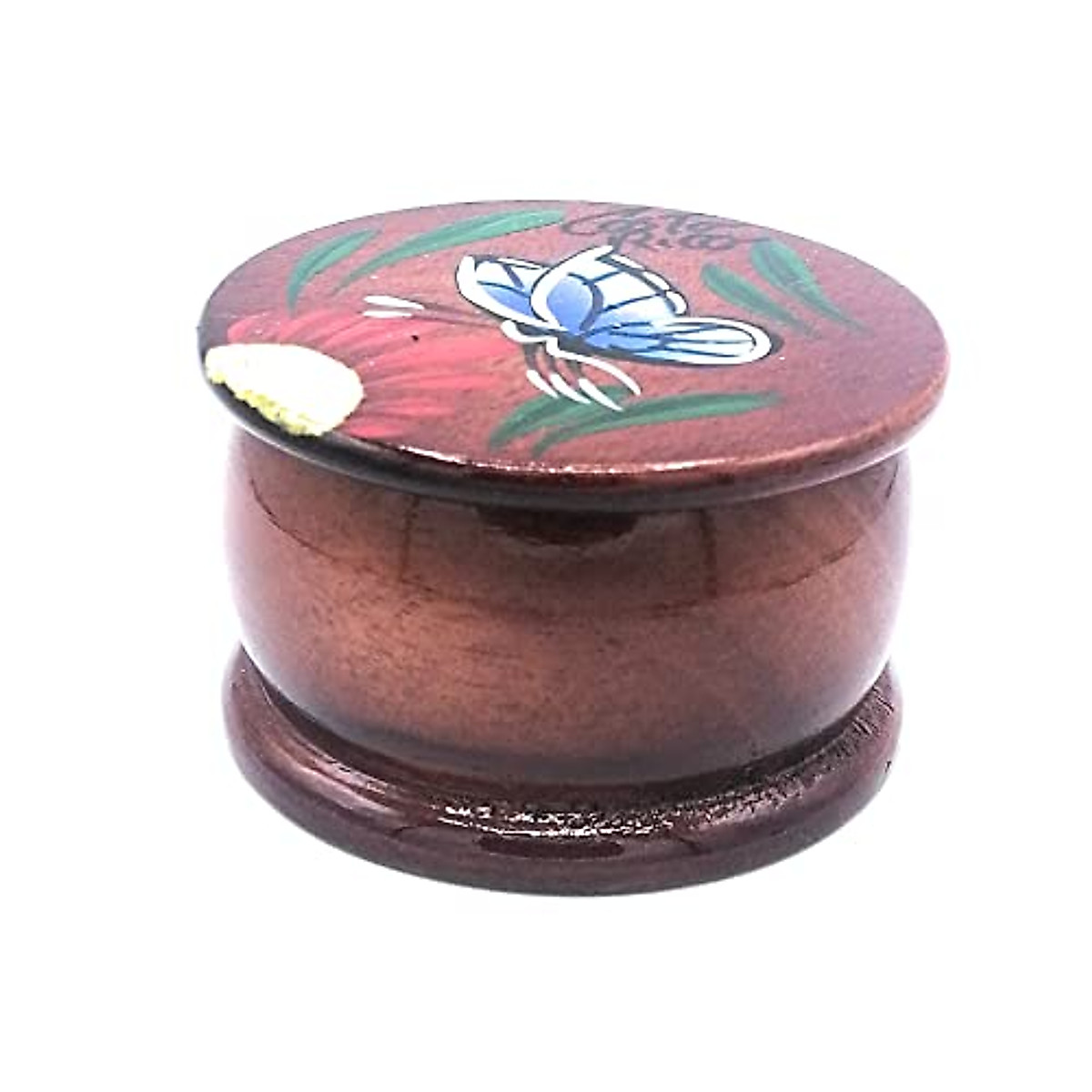 Kal Crafts - Wooden Jewelry Box - Handpainted Decor - Set of 1 Authentic Costarican Rainforest Jewelry Box - Artisanal - Storage Case for Earrings, Necklace and Rings (Butterfly)