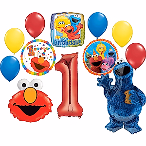 Anagram Party Supplies 1st Birthday Cookie Monster Elmo and Friends Balloon Bouquet