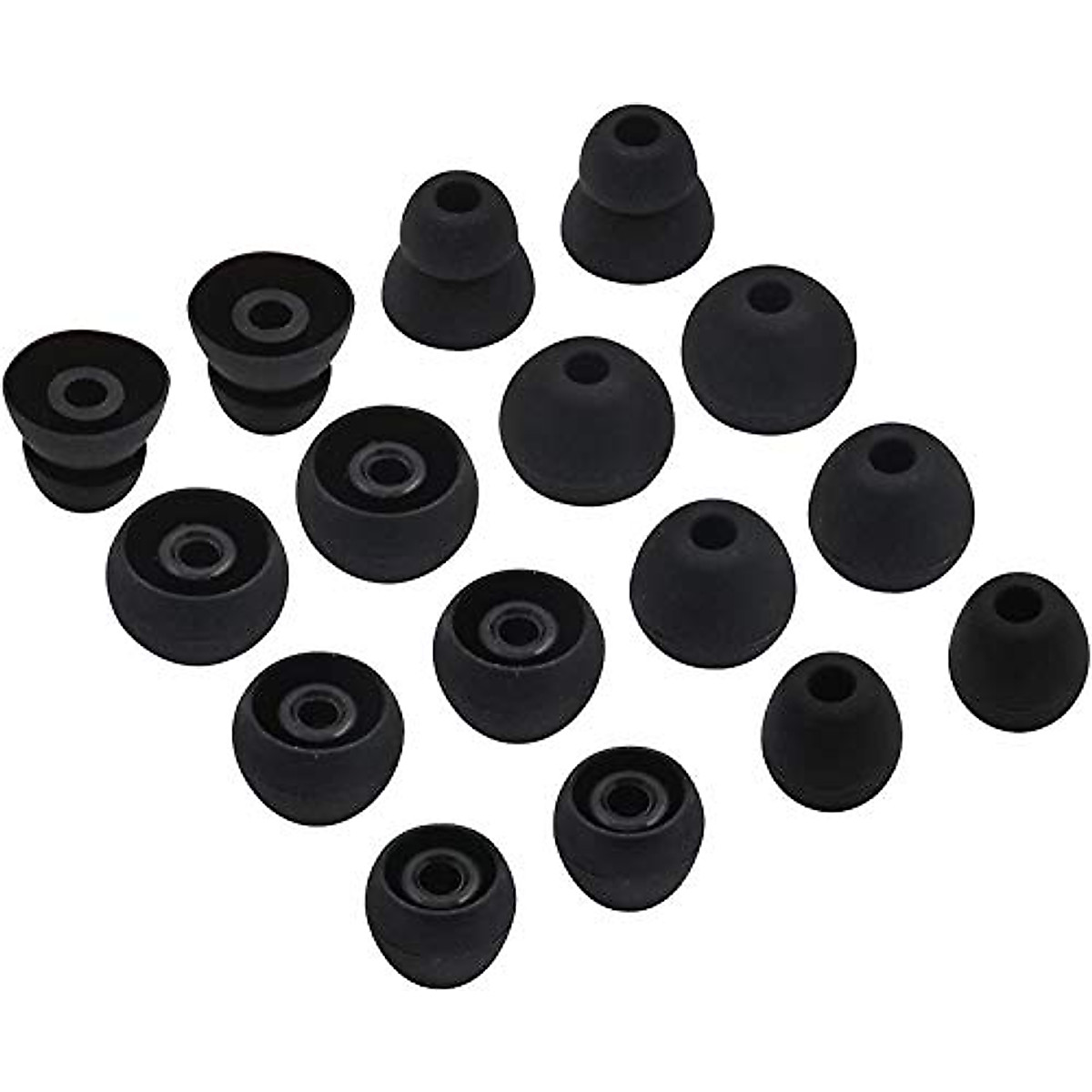 Rqker Eartips Compatible with Beats Flex Earbuds, 8 Pairs S/M/L/D Sizes Replacement Ear Tips Earbud Covers Eartips Compatible with Beats Flex, 8 Pairs, Black