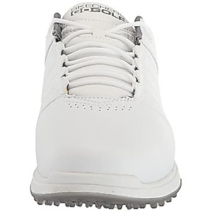 Skechers Men's Pivot Spikeless Golf Shoe, White/Gray, 10.5