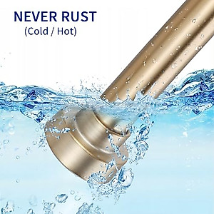YNL Shower Curtain Rod Tension- No Drill, Never Rust, Non-Slip Spring Tension Rods for Window/Bathroom, 42-73 inches, Shower Rod Stainless Steel, Warm Gold
