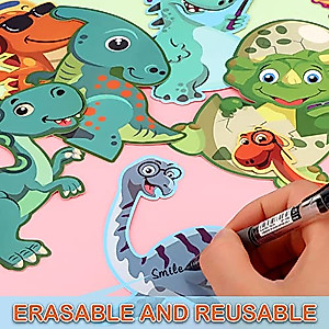 MWOOT 45 Pcs Paper Dinosaur Cutout Decoration Set,Creative Bulletin Board Cut-Out with Glue Point Dots for Classroom Party Supplies Decorations,Cute Animals Cardstock for Gift Child(15 Styles,15x15cm)