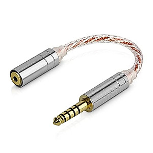 ANLINKSHINE 4.4mm Balance Male to 2.5mm Balance Female Adapter Cable, 6N OCC Copper Silver Plate Audio Cord Compatible with Sony PHA-2A, TA-ZH1ES, NW-ZX300A, NW-WM1A, NW-WM1Z Audio Player, DAP