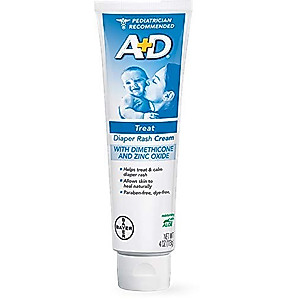 A+D Diaper Rash Cream Zinc Oxide, 4 Oz (Pack of 2)