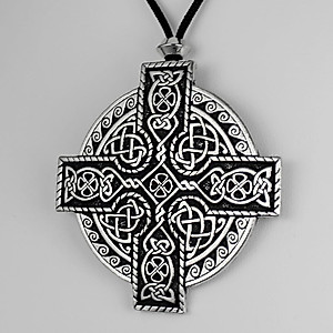 Men's Pewter Large Celtic Equal Arm Cross Pendant Necklace - 2.5 Inches