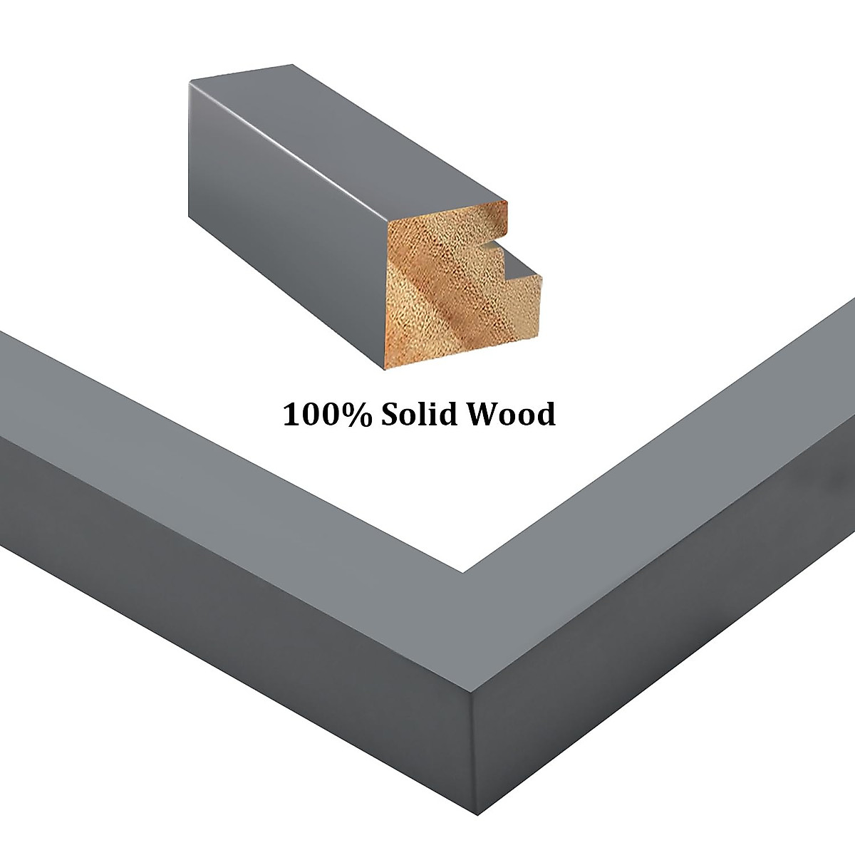 Egofine 8x10 Picture Frame Made of Solid Wood, Covered by Plexiglass for Pictures 4x6 or 5x7 with Mat or 8x10 Without Mat, Table Top Display and Wall Display Photo Frame, Dark Gray