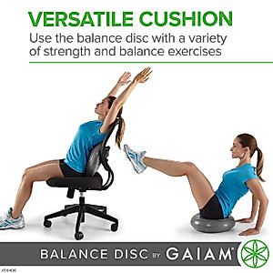 Gaiam Balance Disc Wobble Cushion Stability Core Trainer For Home Or Office Desk Chair & Kids Alternative Classroom Sensory Wiggle Seat - Grey , 16 Inch