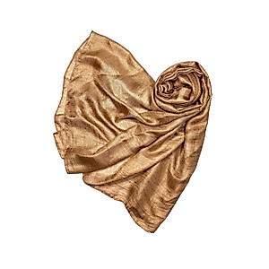Shanlin Solid Color Silk Feel Long Scarves (Gold)