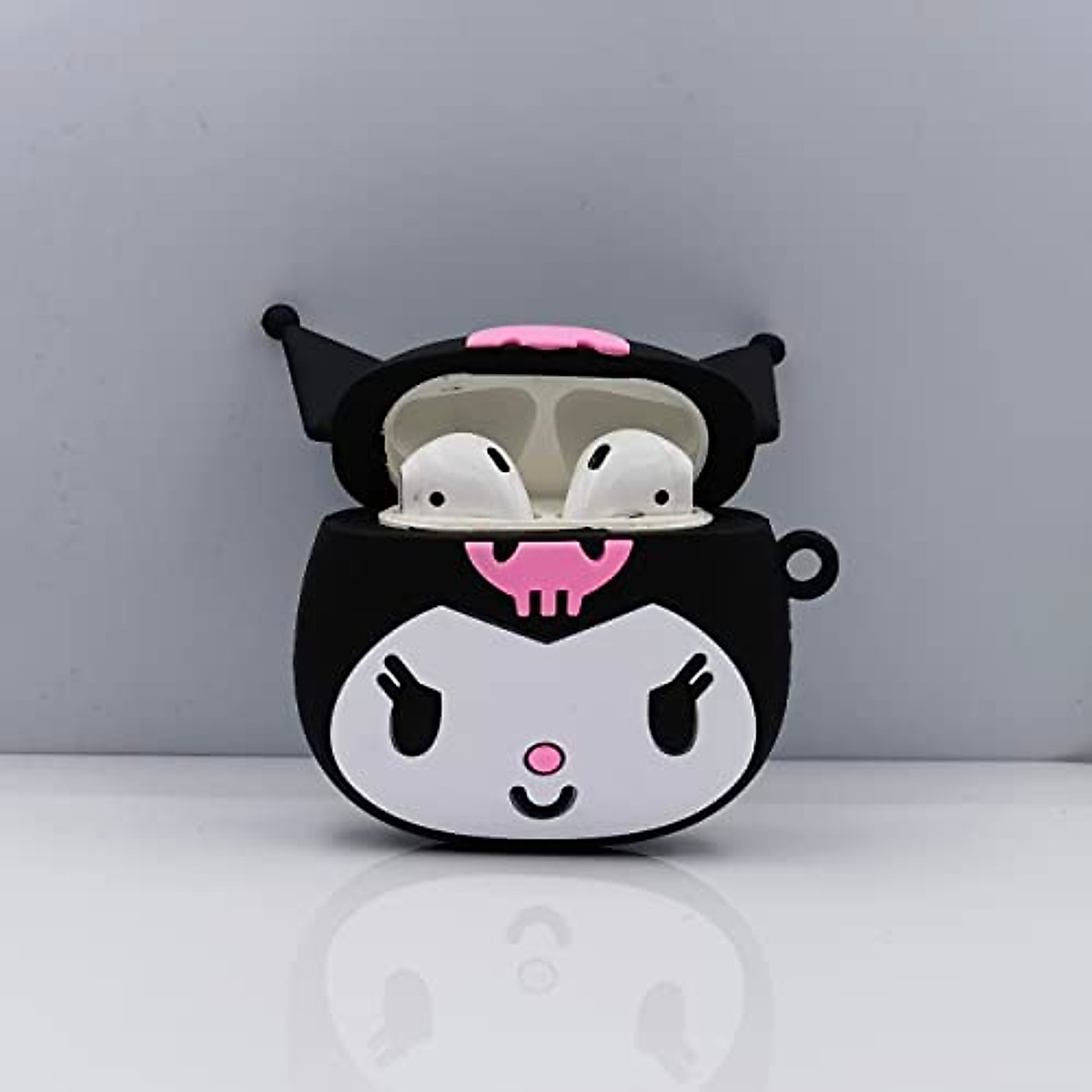 Cute Kurom Case for Airpods 2nd/1st, Soft Silicone Anime Designed Funny 3D Cartoon Character Airpods Case with Lanyard Keychain Protective Cover for Women Girls Teens Boys Air pods case