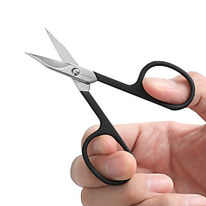 Small Embroidery Scissors - Sharp Straight Tip Stainless Steel Tiny Detail Scissors for Thread Yarn Cross Kintting Stitch Crafts Needlepoint Cutting 3.5 Inches (Black)