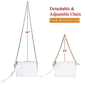 Y&R Direct 3 in 1 Clear Crossbody Bag with Zipper Closure Stadium Approved Clear Purse for Sports Concert Prom Party Present
