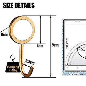 Solid Brass Decorative Wall Coat Hooks,Wall Towel Hooks Coat Hook Bathroom Gold Robe Hook, Marble Self Adhesive Hooks w/ 3M Tape for Hallway,Bedroom,Bathroom, Pack of 2