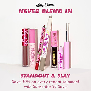 Lime Crime Velvetines Liquid Matte Lipstick, Feelins (Deepest True Red) - Bold, Long Lasting Shades & Lip Lining - Stellar Color & High Comfort for All-Day Wear - Talc-Free & Paraben-Free