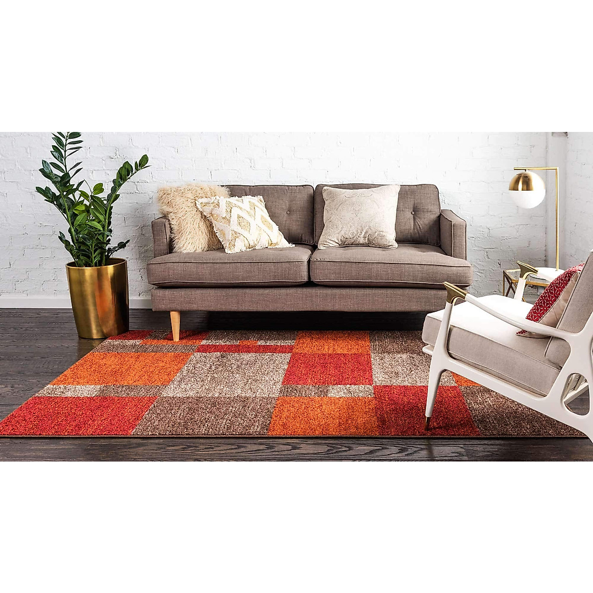 Unique Loom Autumn Collection Area Rug - Providence (9' x 12' 2" Rectangle, Multi/ Beige)
