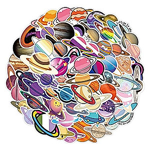 Space Planet Stickers Pack, Galaxy Stickers 60PCS Cute Space Stickers for Kids Teens Adults Glueewee Waterproof Vinyl Stickers for Water Bottles Laptop Scrapbook Journal