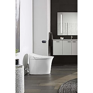 Kohler K-5401-PA-0 Veil Comfort Height Skirted One-Piece Elongated Dual-Flush Intelligent toilet, White