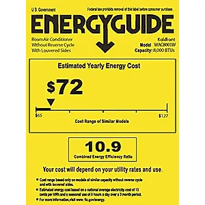 Koldfront WAC8001W 8,000 BTU Window Air Conditioner with 3,500 BTU Heater and Remote