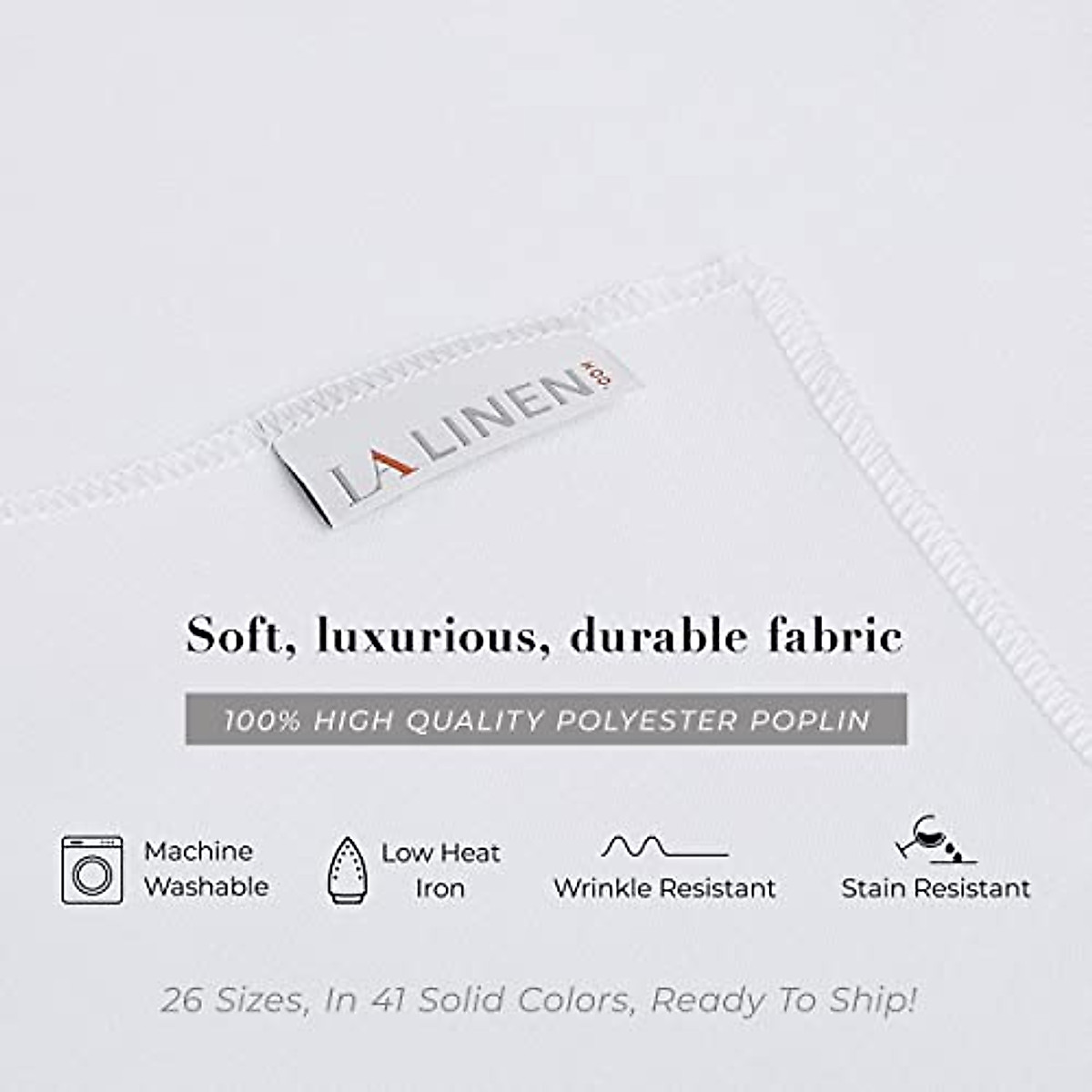 LA Linen Polyester Poplin Washable Rectangular Tablecloth, Stain and Wrinkle Resistant Table Cover 90x132, Fabric Table Cloth for Dinning, Kitchen, Party, Holiday 90 by 132-Inch, Yellow Dark