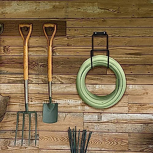 Buelkmag Garden Hose Reel Metal Hose Hanger Wall Mount Hooks for Garden Hose Water Hose Flexable Hose Magic Hose 304 Stainless Steel Hose Reel 2PCS Black…