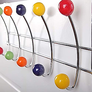 LVTFCO Coat Hangers Coat Hooks Wall Mounted Wall-Mounted Coat Rack 10 Colorful Bead Hooks Coat Hooks Door Hanger Free Punching Wall Hanging Clothes Storage Hook Wall Mounted Modern Coat Rack