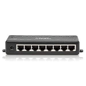 iCreatin 8 Multi Port PoE+ Injector Midspan for 8 Devices, Add Power Over Ethernet to Any Switch. Use with External Power Supply for Passive or 802.3af/at Devices.