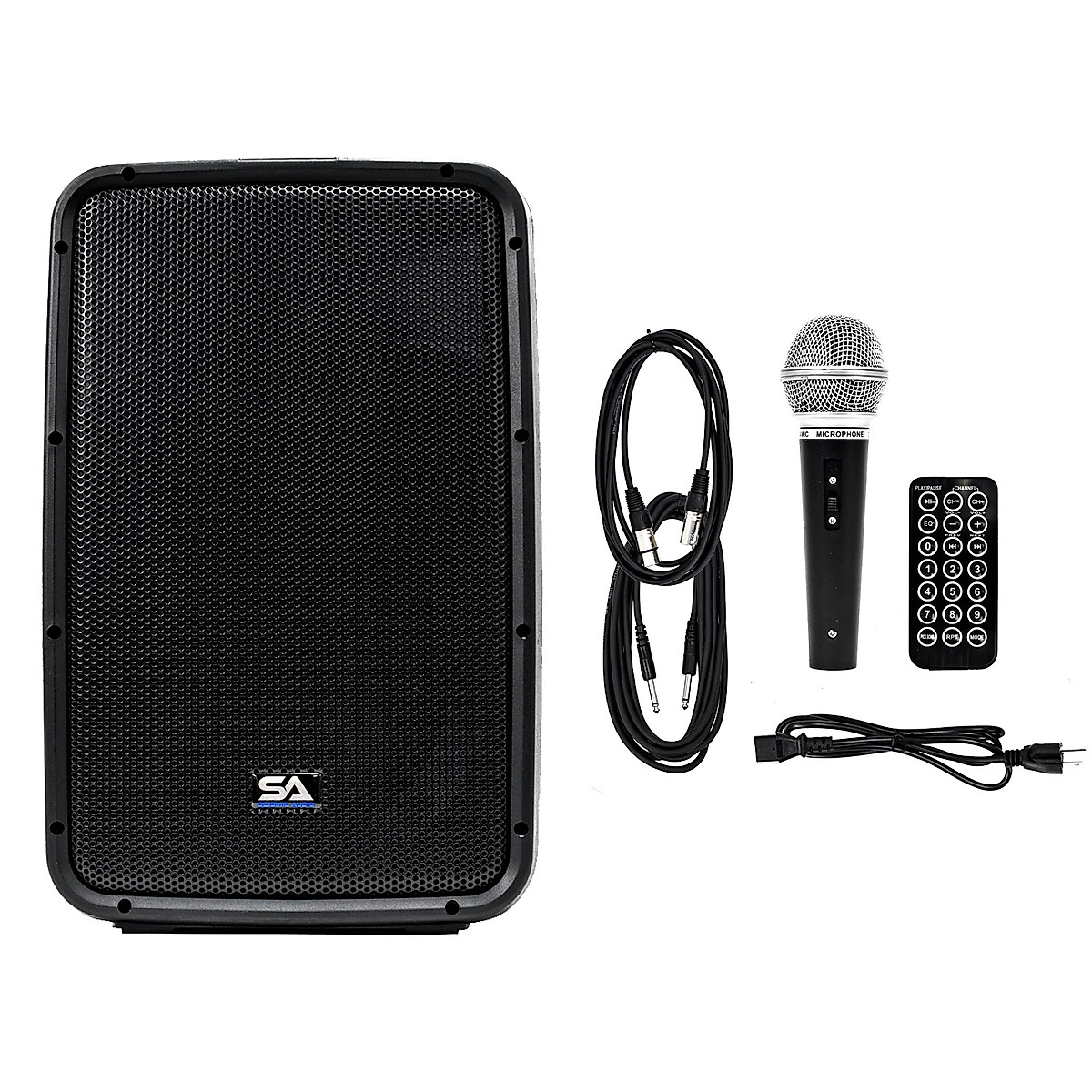 Seismic Audio - SA-KPTVL8 - Portable 8 Channel 500 Watt 8 Inch PA/DJ Speaker & Amplifier System with Bluetooth