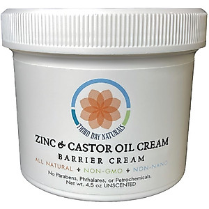TD Naturals Zinc and Castor Oil Cream – Non-Nano and Non-Gmo Barrier Cream 4.5 oz