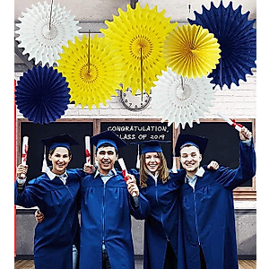 Graduation Party Decorations Navy Blue Yellow 2024/Navy Blue Yellow Graduation Decorations Birthday Party Decorations Navy Blue Yellow Bridal Shower Decorations/ Royal Prince Baby Shower Decorations