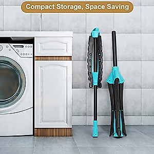 RYGOAL Tripod Clothes Drying Rack, Collapsible Laundry Drying Rack with 3 Arms and 36 Garment Hangers, Indoor Clothing Drying Rack for Wet and Dry Laundry