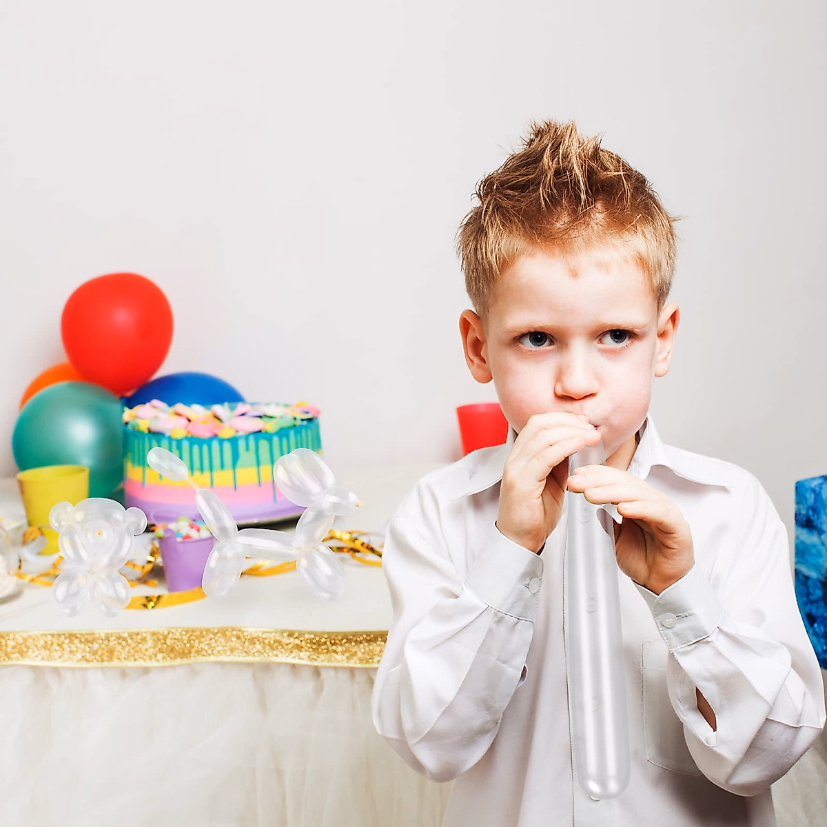 Aodaer 72 Pieces Long Skinny Latex Balloons Twisting Balloons Modelling Balloons for DIY Festival Party Favors Birthday Wedding, Clear