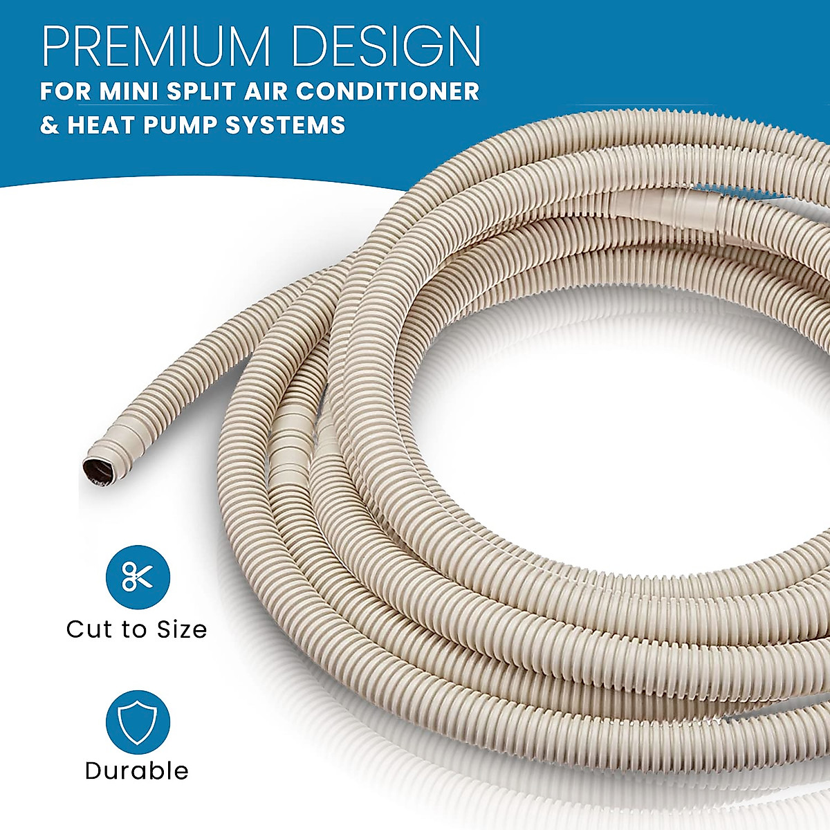 Senville 20 Ft Drain Hose Line for Mini Split Air Conditioner Ductless Heat Pump