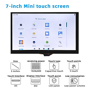 youyeetoo 7inch MIPI LCD Touch Screen 1024x600 5 Point Capacitive 75Hz Support Tinker Board 2S, Firefly ITX-RK3568J/ROC-RK3568-PC/ROC-RK3588S-PC/ITX-3588J
