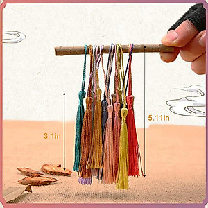 200 Pieces Bookmark Tassels, BetterJonny Handmade Silky Floss Soft Craft Mini Tassels Small Tassels with Loops for Bookmarks DIY Crafts Jewelry Making, 40 Colors