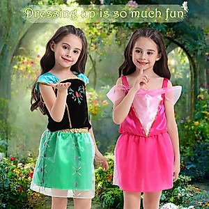 VGOFUN Princess Dresses for Girls - Dress up Clothes for Toddler Girl Pretend Play Gift for 3-6 Year Halloween Christmas Birthday