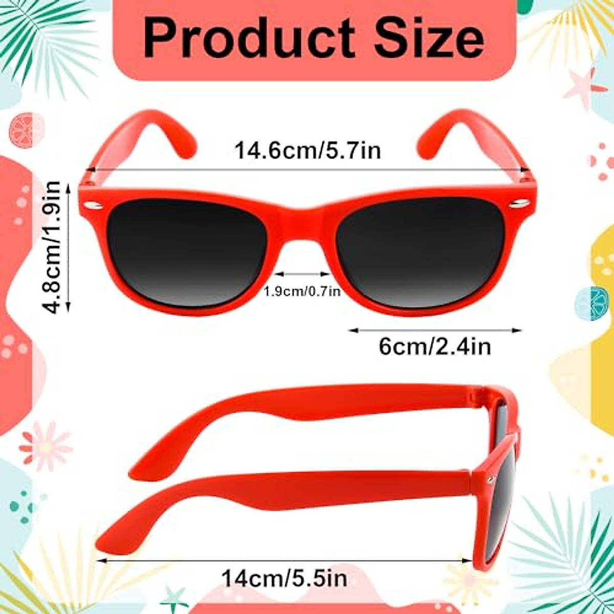 NEBURORA 6 Pack Neon Sunglasses Bulk Classic Retro Multicolor Party Sunglasses for Goody Bag Fillers Toys Adult Men Women Birthday Summer Beach Party Favors