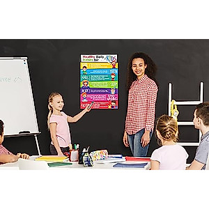 FaCraft Healthy Daily Habits Poster for Kids Toddlers 7 Health Chart Painting Posters for Preschool Kindergarten Elementary School Classroom Nurse Office Home Living Room Bedroom Wall Decor