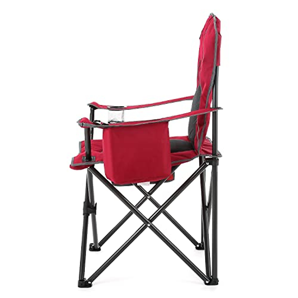 ARROWHEAD OUTDOOR Portable Folding Camping Quad Chair w/ 4-Can Cooler, Cup-Holder, Heavy-Duty Carrying Bag, Padded Armrests, Supports up to 330lbs, USA-Based Support
