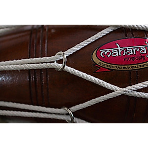 Special Dholak Drum by Maharaja Musicals, Professional Quality, Sheesham Wood, Padded Bag, Spanner, Dholki Musicals Instrument (PDI-BBC)