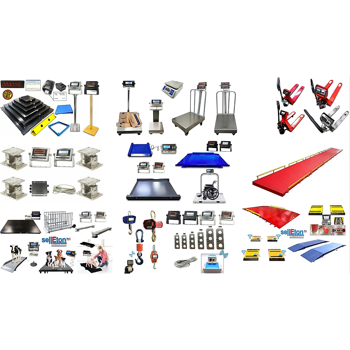 SellEton SL-5000-E-Narrow Pallet Jack Scale for European Pallet or Smaller pallets | 5000 lb x 1 lb