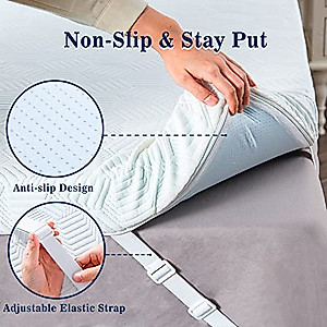 3 Inch Memory Foam Mattress Topper Queen, Medium Firm Cooling Bed Matress Topper with Washable Fiber Cover, Comfort Body Support - Pressure Relief, 10 Year Warranty CertiPUR-US Certified