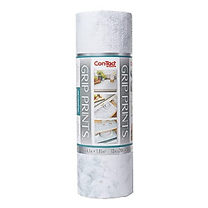 Con-Tact Brand Grip Prints Non-Adhesive Non-Slip Counter Top, Drawer/Shelf Liner, 12" x 20', Carrara Marble