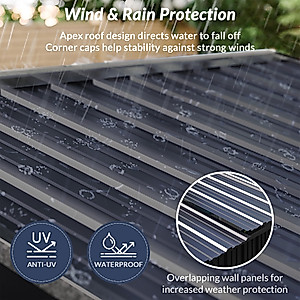 BELLEZE 6 x 4 FT Outdoor Storage Shed, Reinforced Garden Shed with Air Vent, Lockable Door, Weatherproof Metal Outside Storage Shed for Store Bike, Tools, Lawnmower, Outdoor Chairs in Backyard, Patio