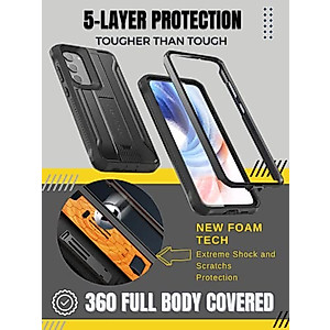 CaseBorne V Designed for Samsung Galaxy S23 5G Case (Formerly ArmadilloTek), Full-Body Multi-Layer Rugged Kickstand Protective Case Screenless- Black