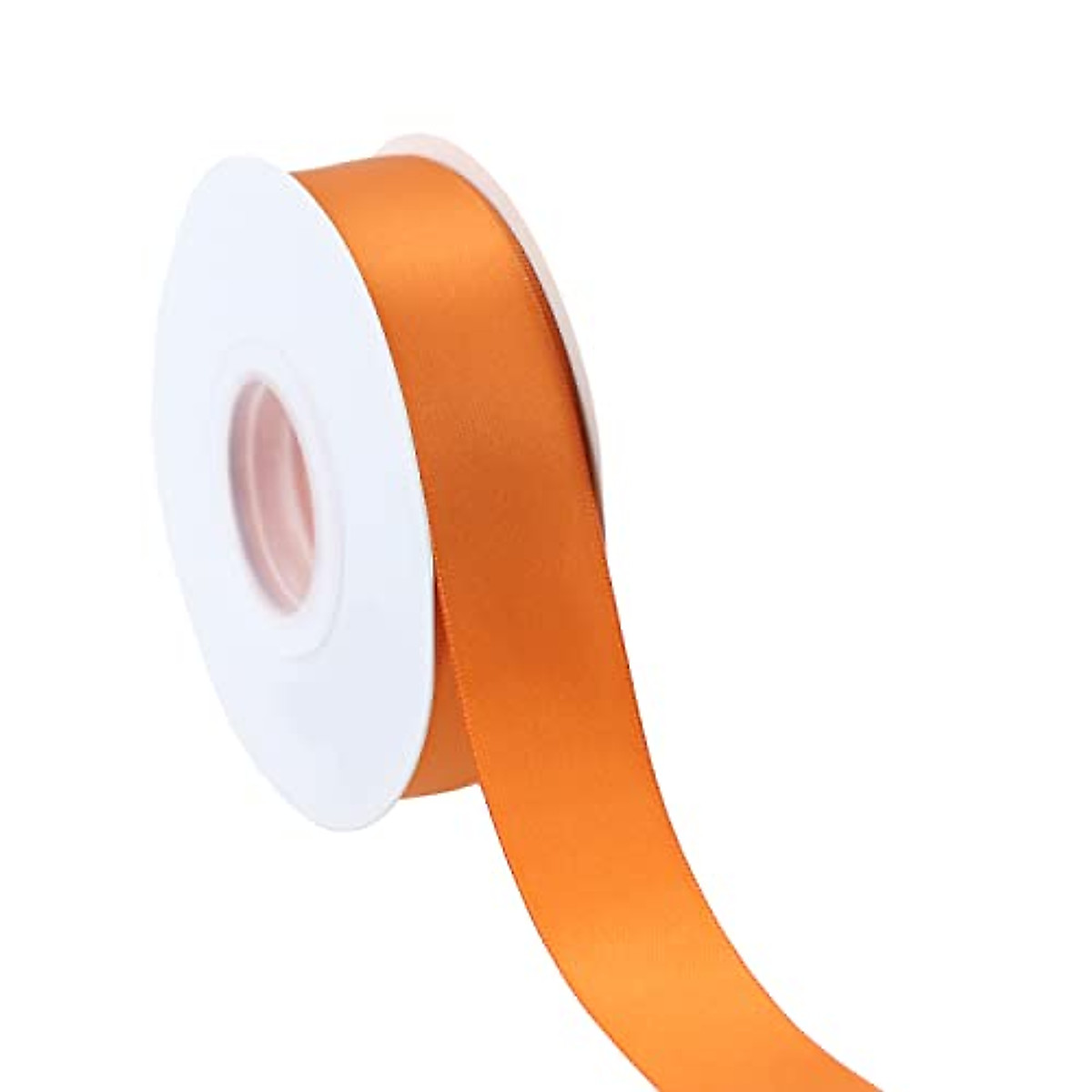 DINDOSAL Burnt Orange Ribbon 1 Inch Graduation Ribbon Orange Ribbon Double Face Satin Ribbon for Halloween Decorations Wedding Decor Bridal Bouquet Wrap Gift Wrapping (25 Yards)