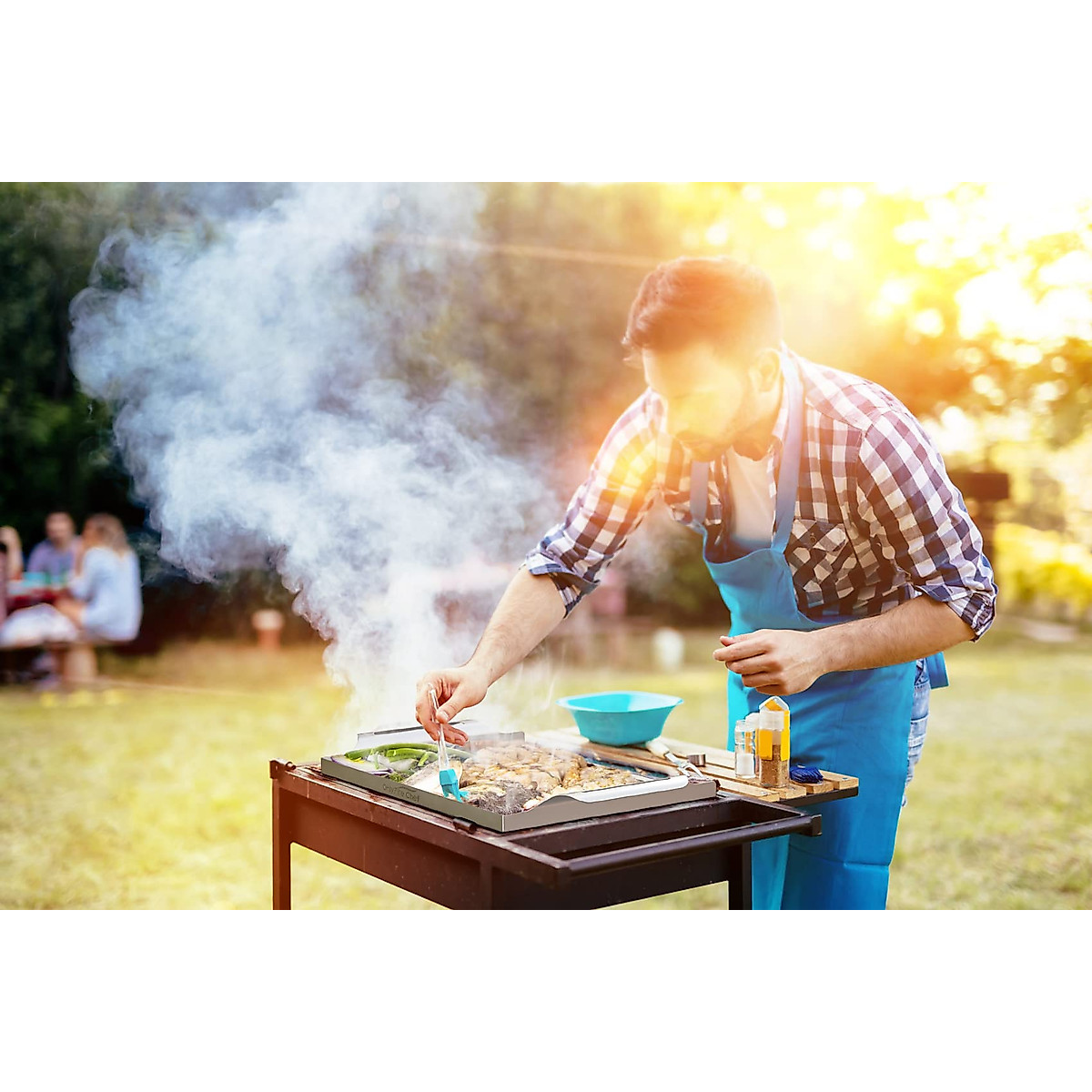 Onlyfire Stainless Steel Grill Basket, Nonstick BBQ Grill Tray Topper Grid Grilling Pan with Perforated Bottom and Handles for Seafood, Meats, Vegetables, Great for Most Grills and Smokers