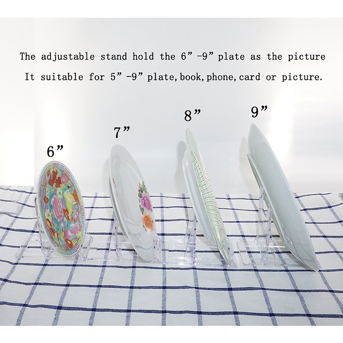 Artliving Two Part Adjustable Clear Acrylic Plastic Display Stand Easel (set of 6)