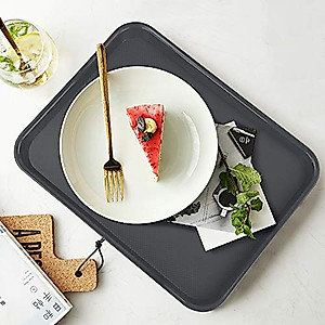 Xowine 4-Pack Plastic Fast Food Tray, Serving Tray, Gray