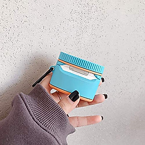 Ultra Thick Soft Silicone Case for Apple AirPods 1 2 1st 2nd Generation with Keychain Hook Peanut Butter 3D Cartoon Food Cute Lovely Fun Funny Unique Creative Cool Kids Girls Women