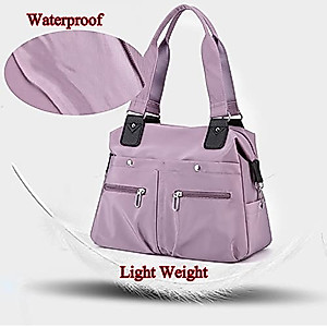 QINMAO 2023 Large Capacity Waterproof Multi Pocket Nylon Shoulder Bag,Women Tote Bags,Crossbody Handbag with Pockets (Khaki)